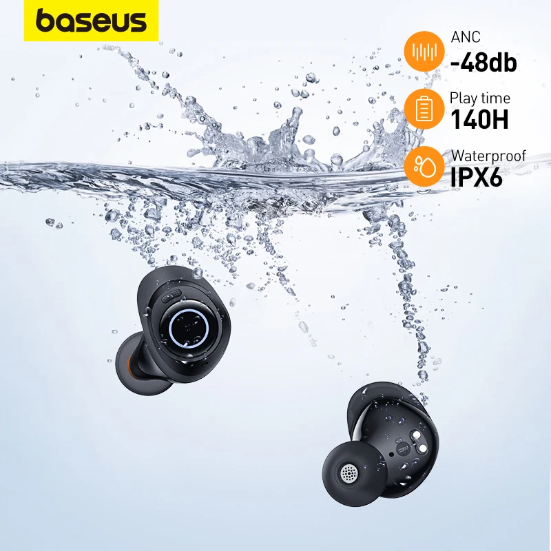 Baseus Bowie MA10 ANC Wireless Earphone 48dB Noise Cancelling 140h Playtime Bluetooth 5.3 ...