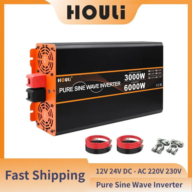 4000W 5000W 6000W Pure Sine Wave Inverter 12V 24V 48V To 220v Voltage ...
