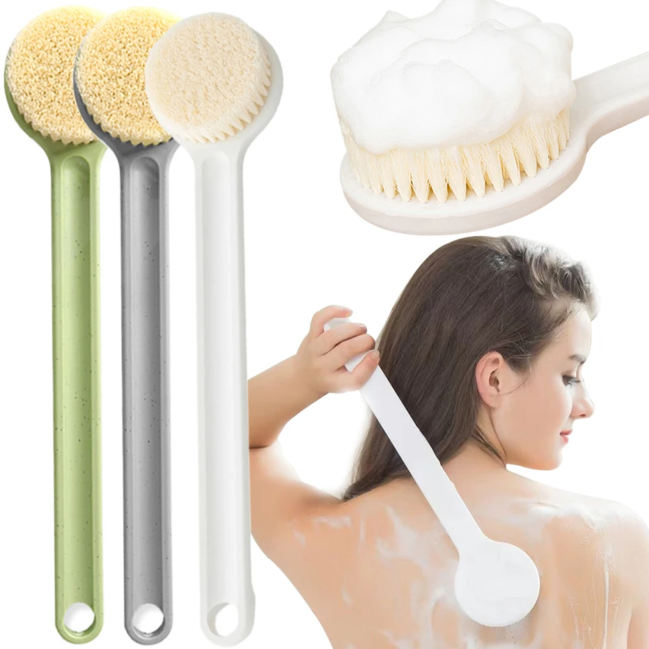 Long-Handle-Back-Brush-for-Shower-Soft-Bristles-Body-Exfoliating-Bath ...