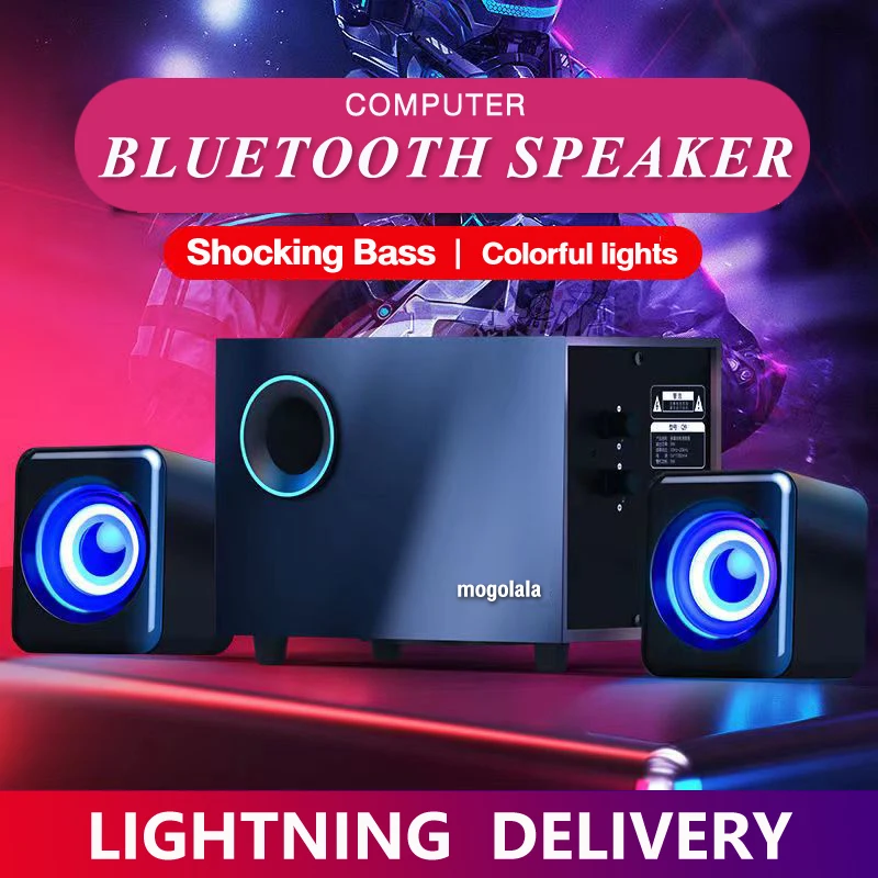 Bluetooth-Speaker-Hi-Fi-LED-Wooden-PC-Audio-Sound-System-Subwoofer ...