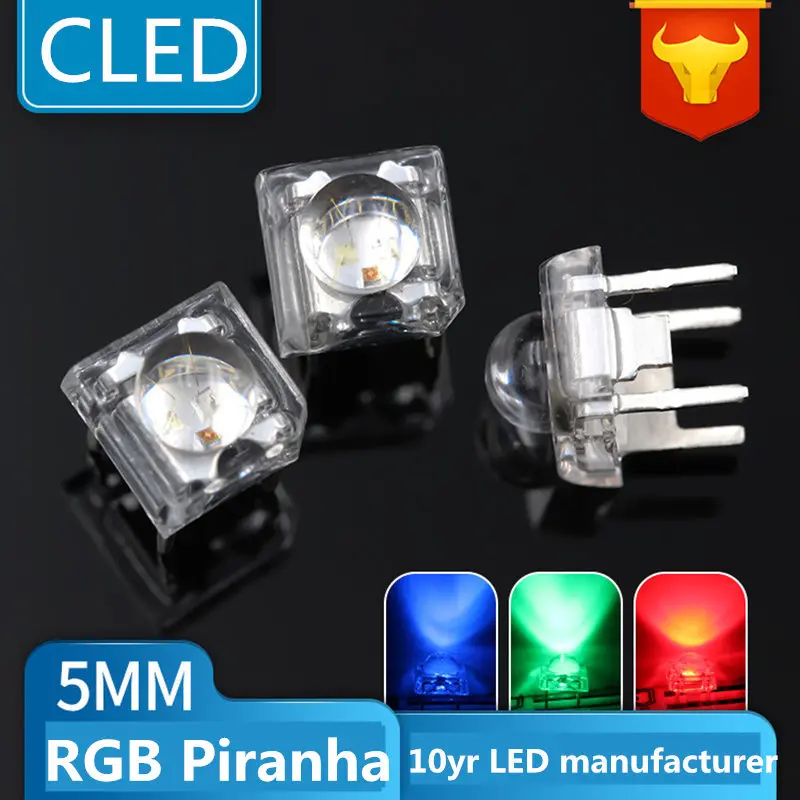 Frete grátis 3 chipset rgb alto fluxo 5mm piranha led ânodo comum TRI ...
