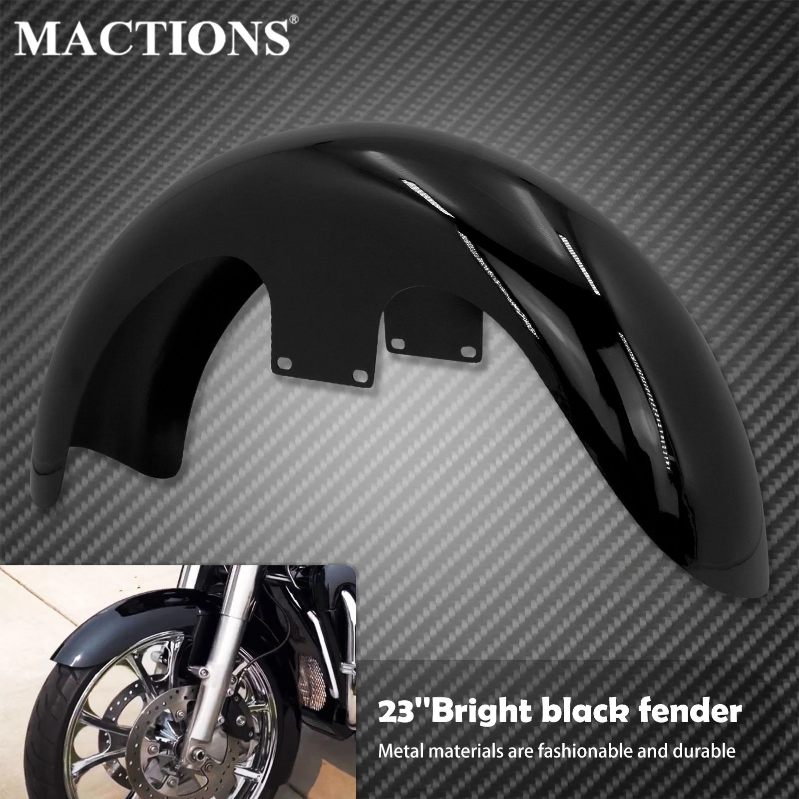 Motorcycle Gloss Black 23" Wrap Front Fender For Harley Touring Electra ...