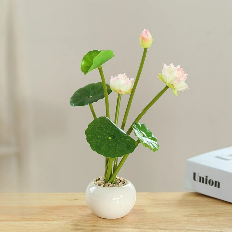New-Lotus-Small-Bonsai-Ceramic-Basin-Simulation-Flower-Simulation-Lotus ...