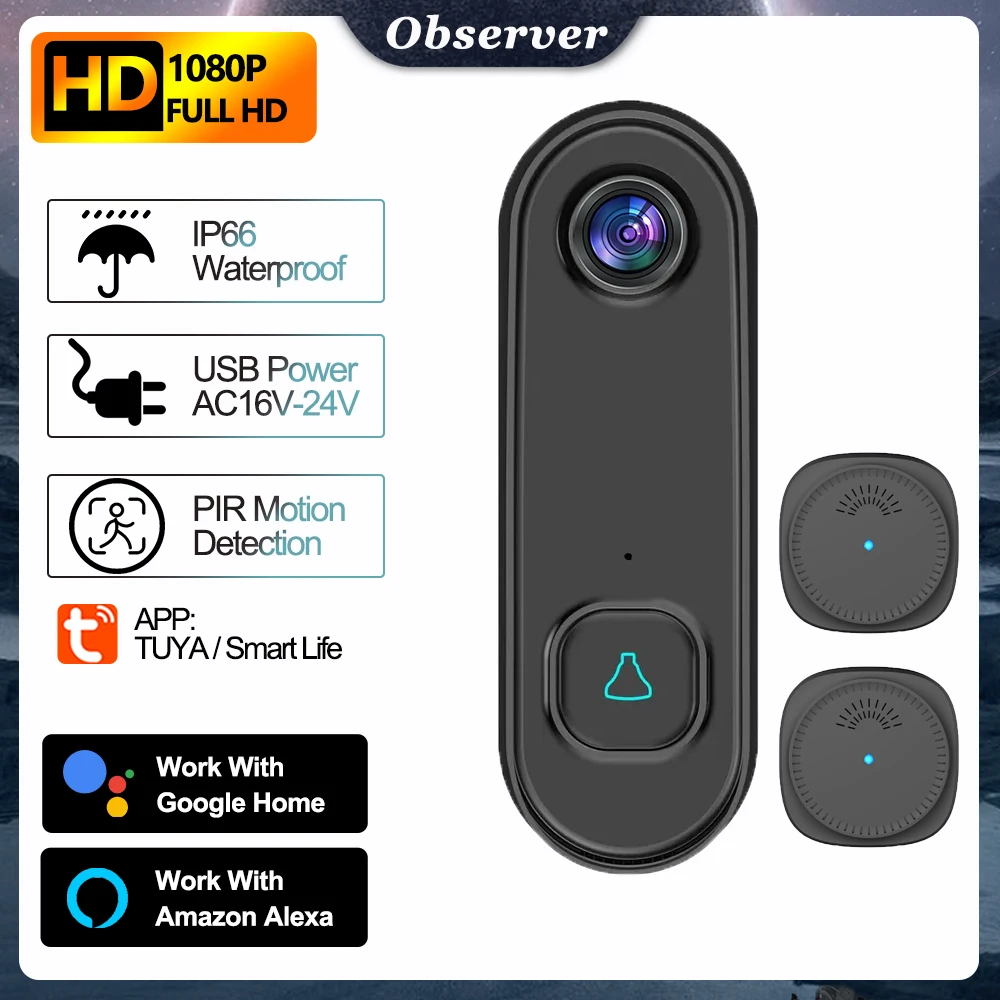 TUYA-Video-Doorbell-Outdoor-WIFI-1080P-HD-AC-Power-Phone-Door-Bell-Cam ...
