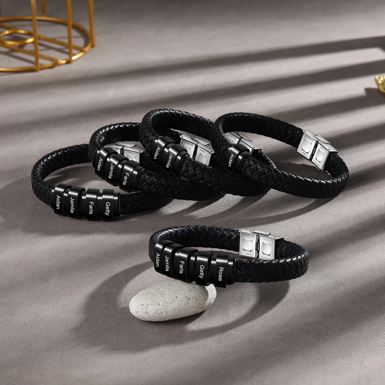 Leather Bracelets For Men Engraved