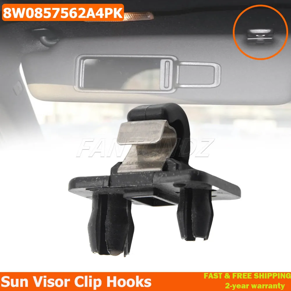 ABS Plastic Black Sun Visor Clip Hooks 8W0857562A For Audi A1 A3 A4 A5 ...