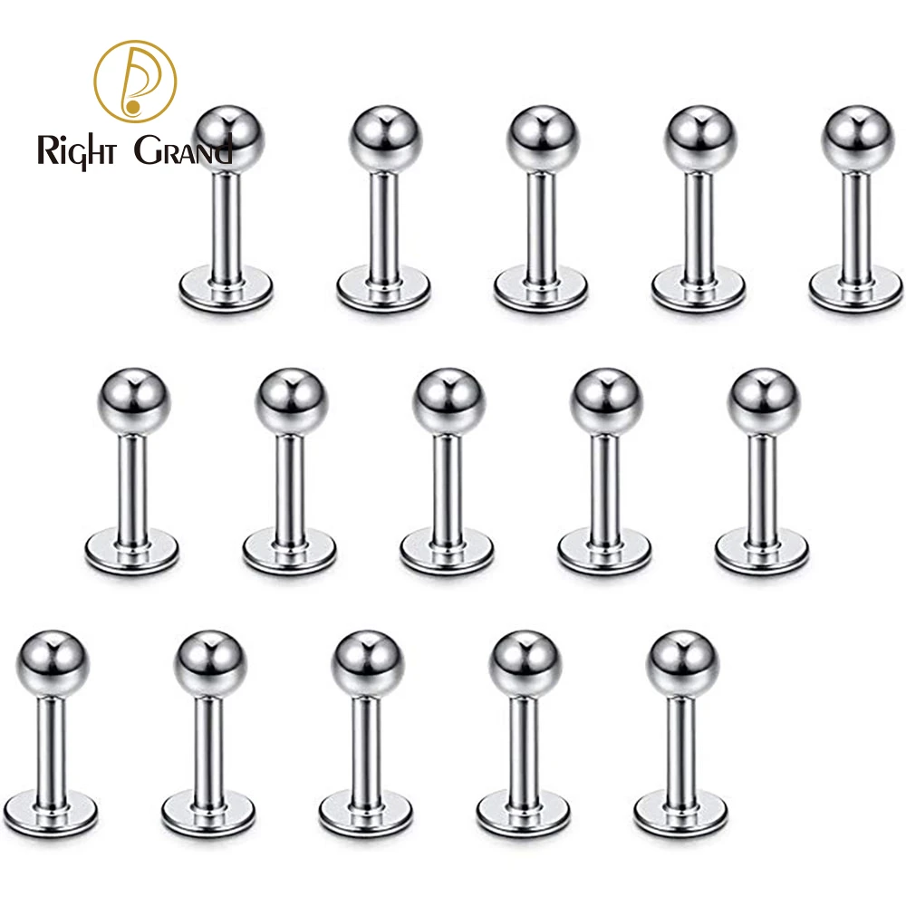 Right Grand ASTM F136 Titanium Labret Stud Earring Nose Ring Tong Ring ...