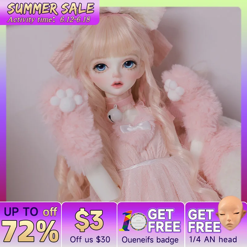 Anime Doll Girl Children | Anime Girl Dolls Pink | Bjd Doll Girls Anime ...