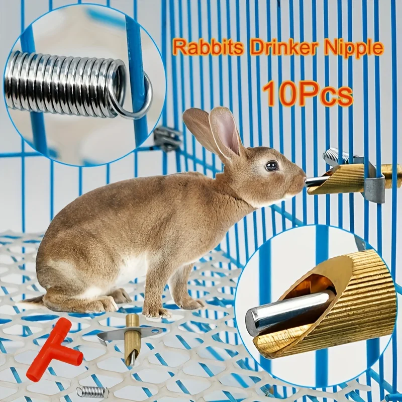 10Pcs-Rabbits-Drinker-Nipple-Automatic-Feeding-Water-Nipples-Pet-Feeder ...