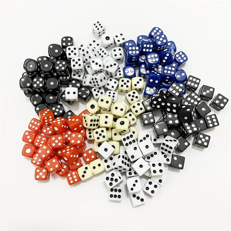 50-Piece-10mm-Acrylic-Square-Point-Dice-Puzzle-Gaming-6-Sided-Dice-DIY ...
