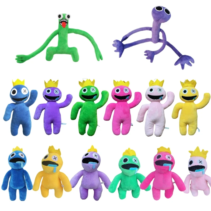 Pink Rainbow Friends Stuffed Animals | Rainbows Friends Plush Pink Blue ...