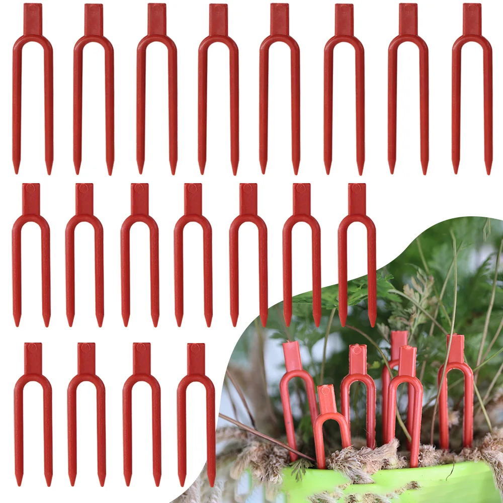 50PCS-Durable-Red-Plant-Fixing-Clip-Garden-Stem-Fork-Strawberry ...