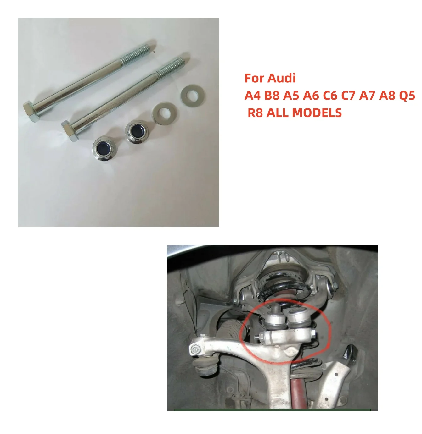 2Pcs-Front-Suspension-Arm-Pinch-Bolt-WHT007963-For-Audi-A4-B8-A5-A6-C6 ...