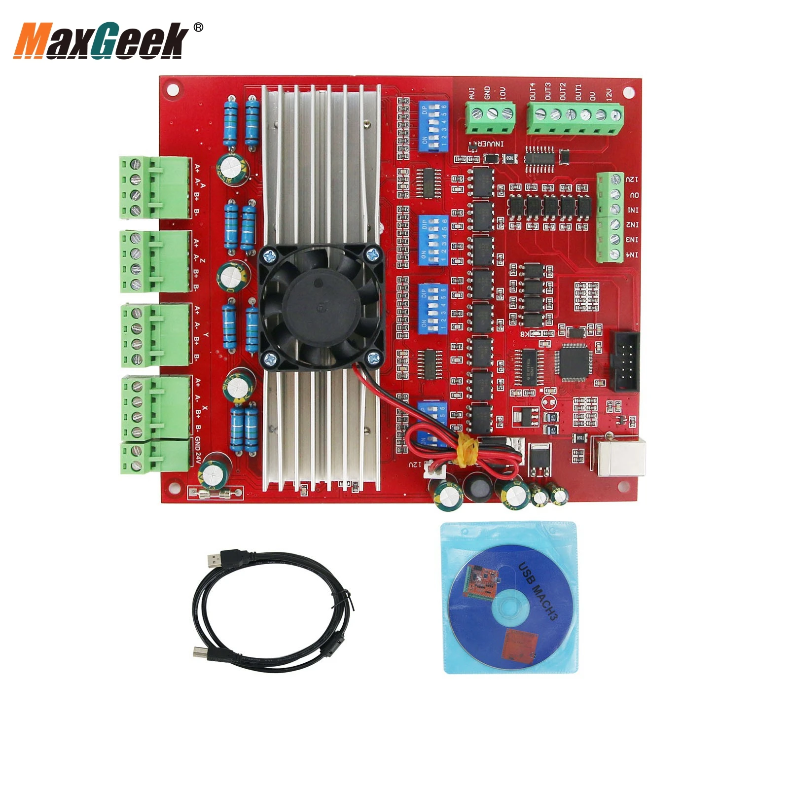 Maxgeek-MACH3-USB-4-Breakout-Board-100KHz-CNC-Interface-Driver-Motion ...