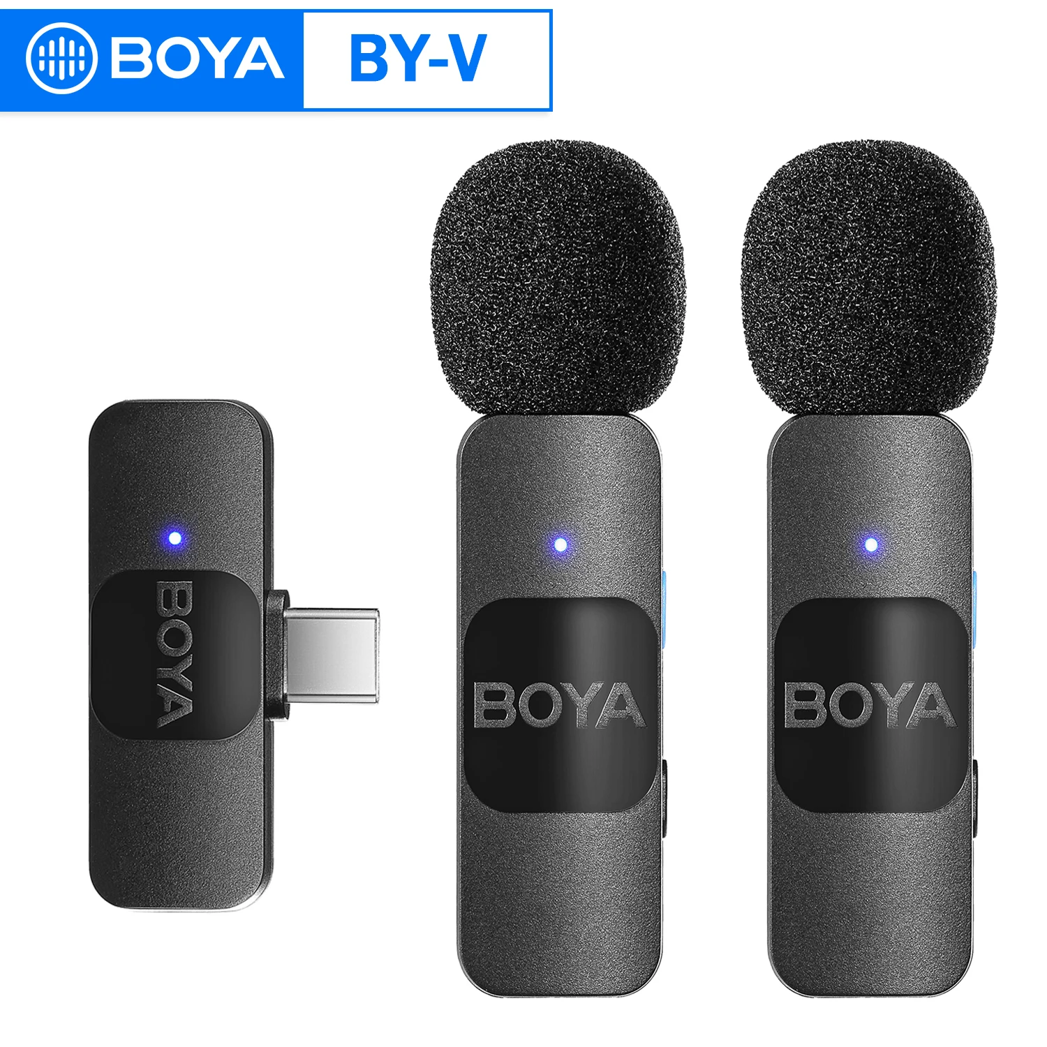 BOYA-BY-V-Wireless-Lavalier-Lapel-Microphone-Broadcast-Direct-mini-Mic-for-iPhone-Android-Live ...