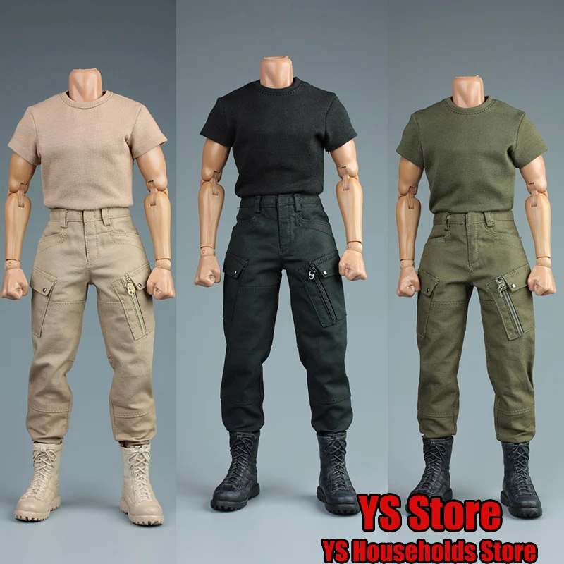 3-Colors-AFS-1-6-Man-Soldier-Casual-Combat-Pants-Black-Sand-Army-Green ...