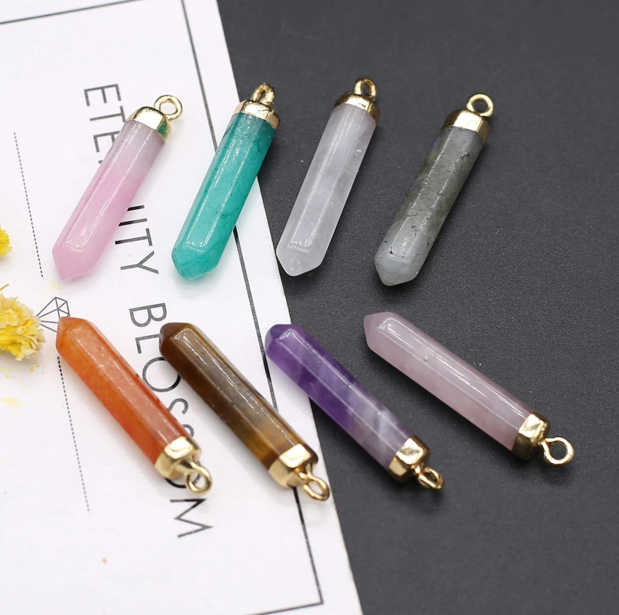 2pcs-lot-Natural-Crystal-Pendant-Cylindrical-Natural-Stone-Pendant ...