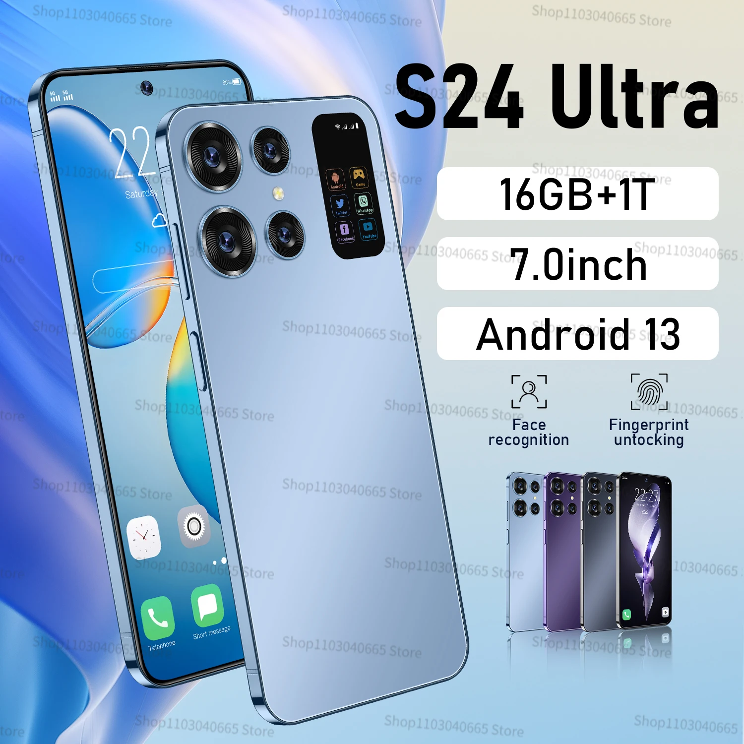 S24 Ultra Dual Sim Android Smart Phone, Telefones celulares desbloqueados, 7.0HD tela, 5G, 16G ...