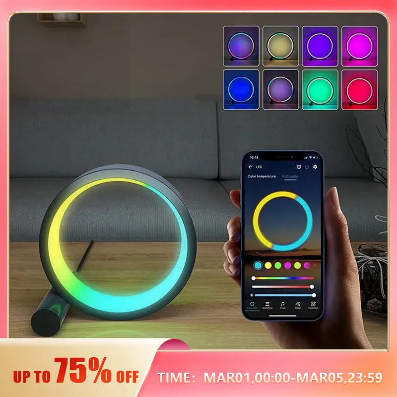 6-10-Inch-Smart-LED-Night-Light-RGB-Desktop-Atmosphere-Desk-Lamp-App ...