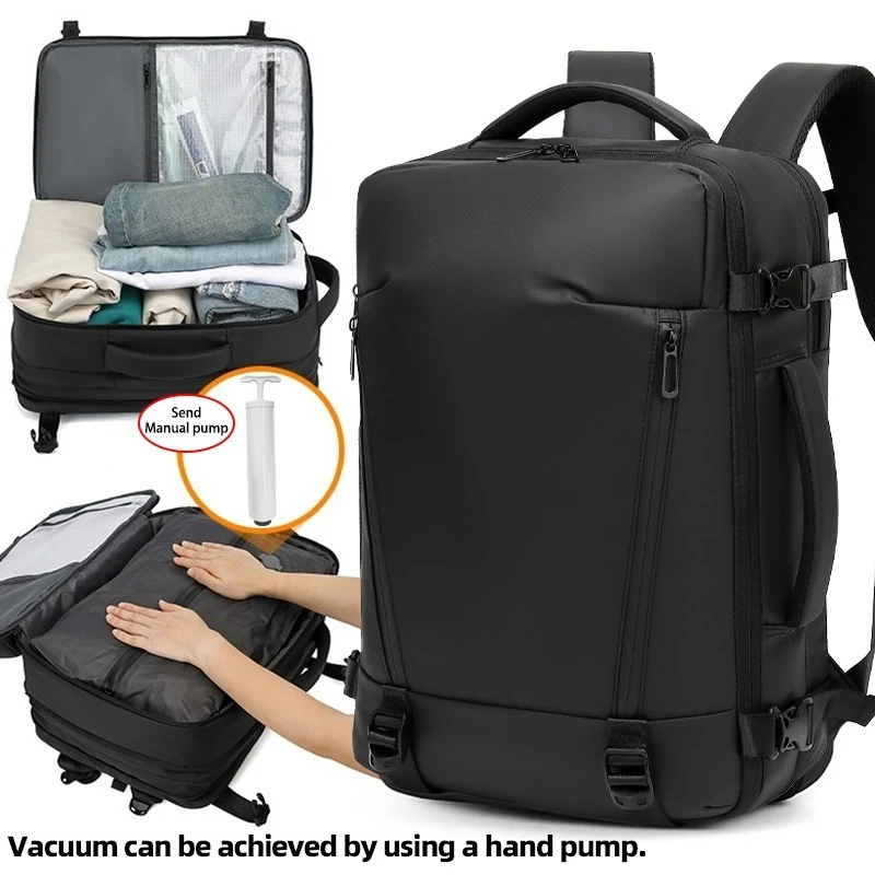 Vacuum compression backpack, outdoor cabin travel backpack with vacuum ...