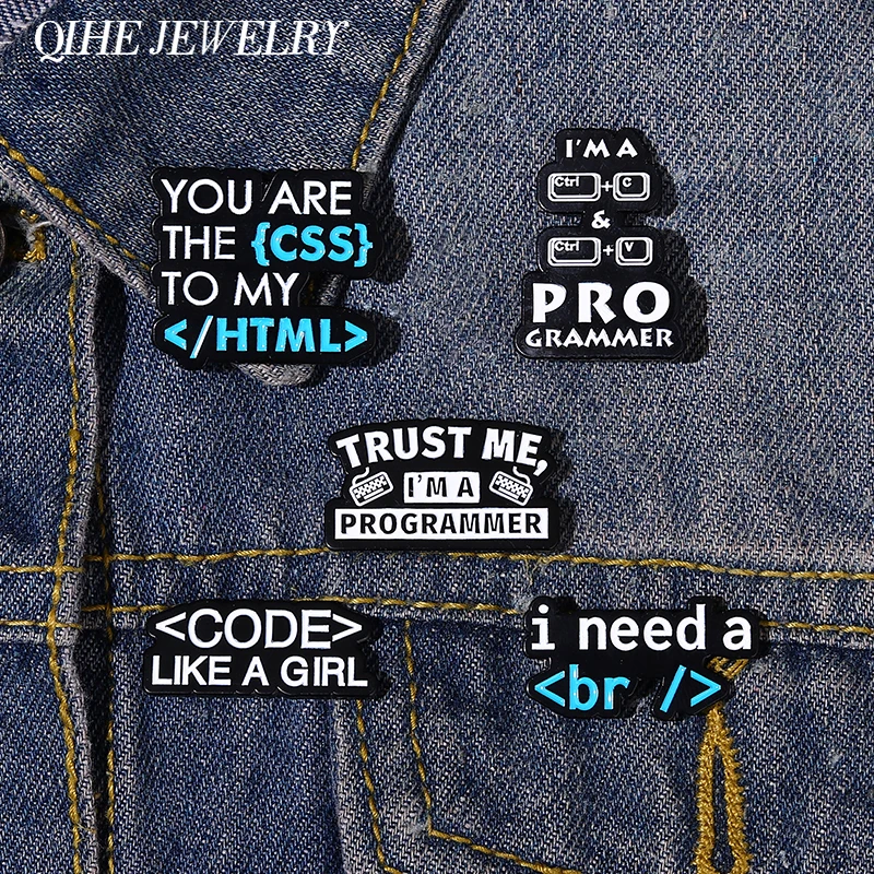 Programador-esmalte-Pin-broche-insignia-I-Need-A-Br-CSS-HTML-Metal ...
