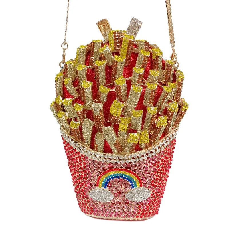Brand-Designer-French-Fries-Chips-Clutch-Women-Crystal-Evening-box-Bag ...