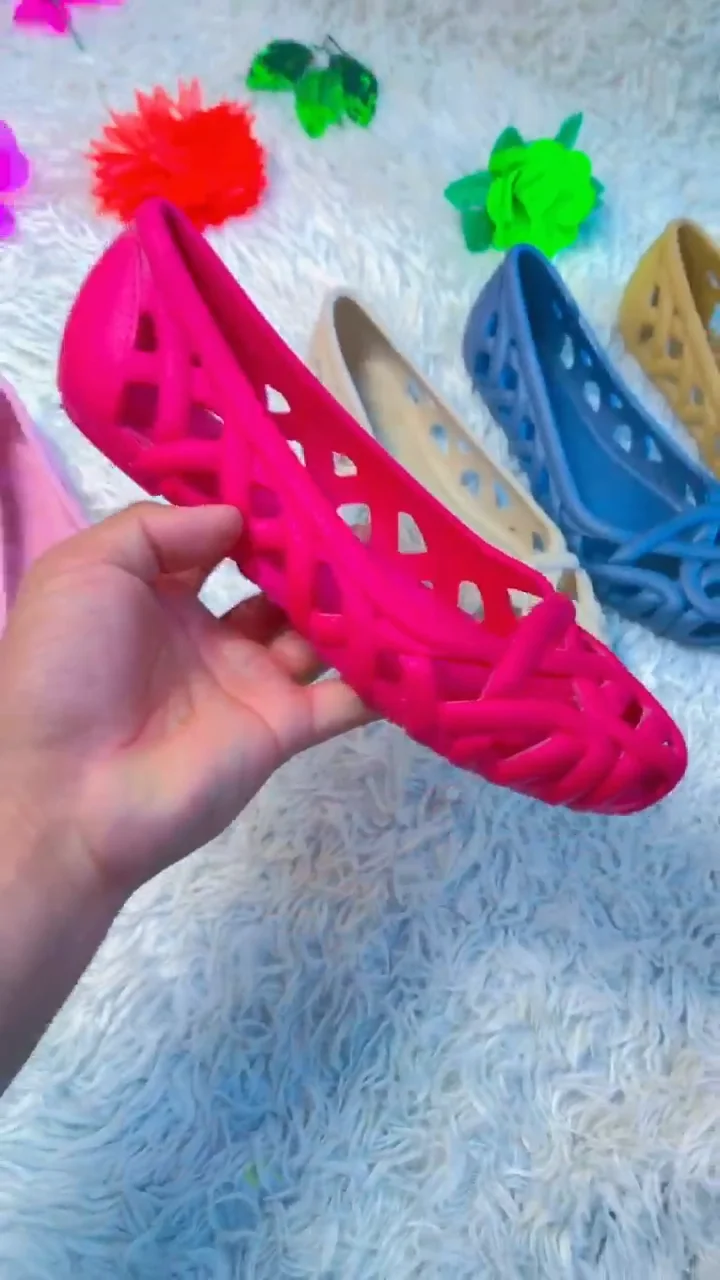 Plastic Casual Rubber Shoes For Homes Ladies Plastic New Design Shoes ...