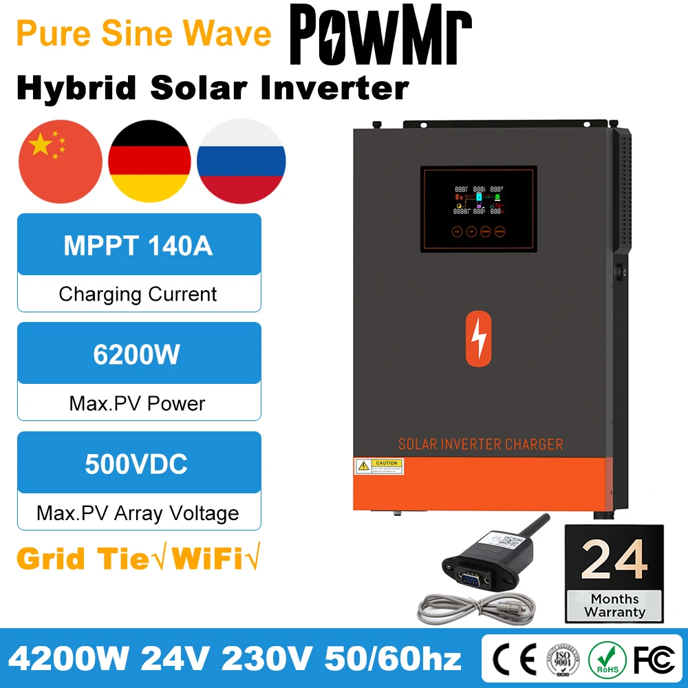 Grid Tie Solar Inverter Mppt 140a 24v Hybrid Inverter Pure Sine Wave ...