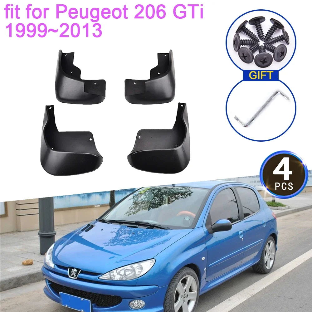 P-ra-lamas-traseiro-para-Peugeot-Mudflap-Splash-Guards-Peugeot-206-GTi ...