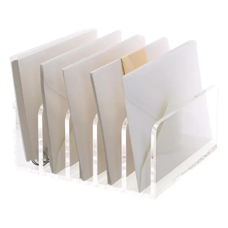 Acrylic-Desk-Organizer-File-Sorter-With-5-Sections-Transparent-Mail ...