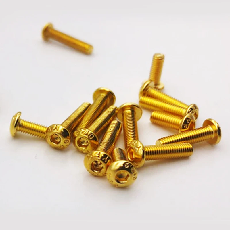 8pcs-M5-alloy-steel-screw-plated-gold-titanium-bolt-Allen-screws-hexgon ...