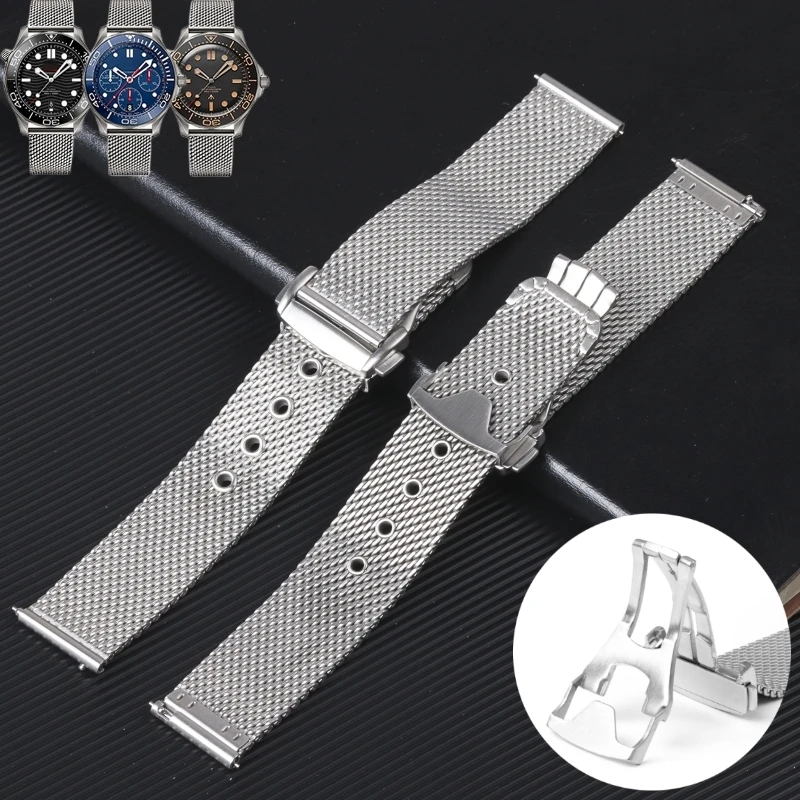 Milanese-Watch-Band-for-Omega-Hippocampus-Seamaster-007-Bracelet-20mm ...