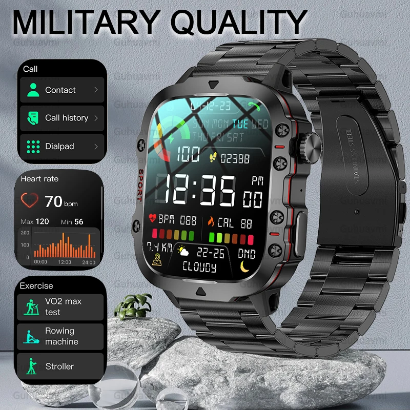 New-Smart-Watch-1-96Inch-AMOLED-Screen-420-MAh-Bluetooth-Call-Voice ...