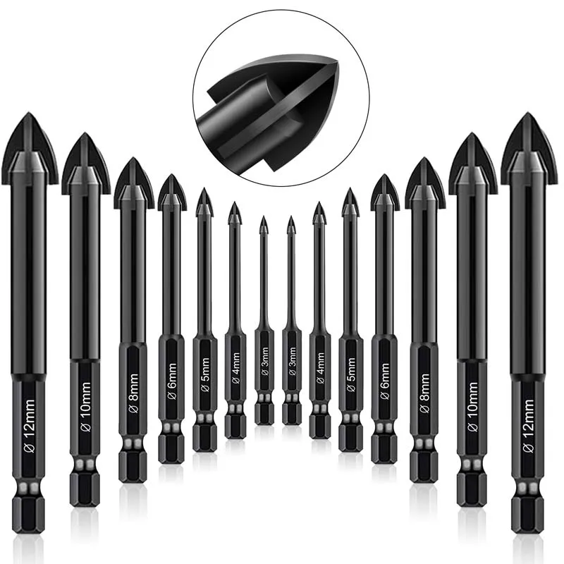 Four Sides Cutting Sharp Wear-resistant Carbide Bit Cross Hex Drill ...