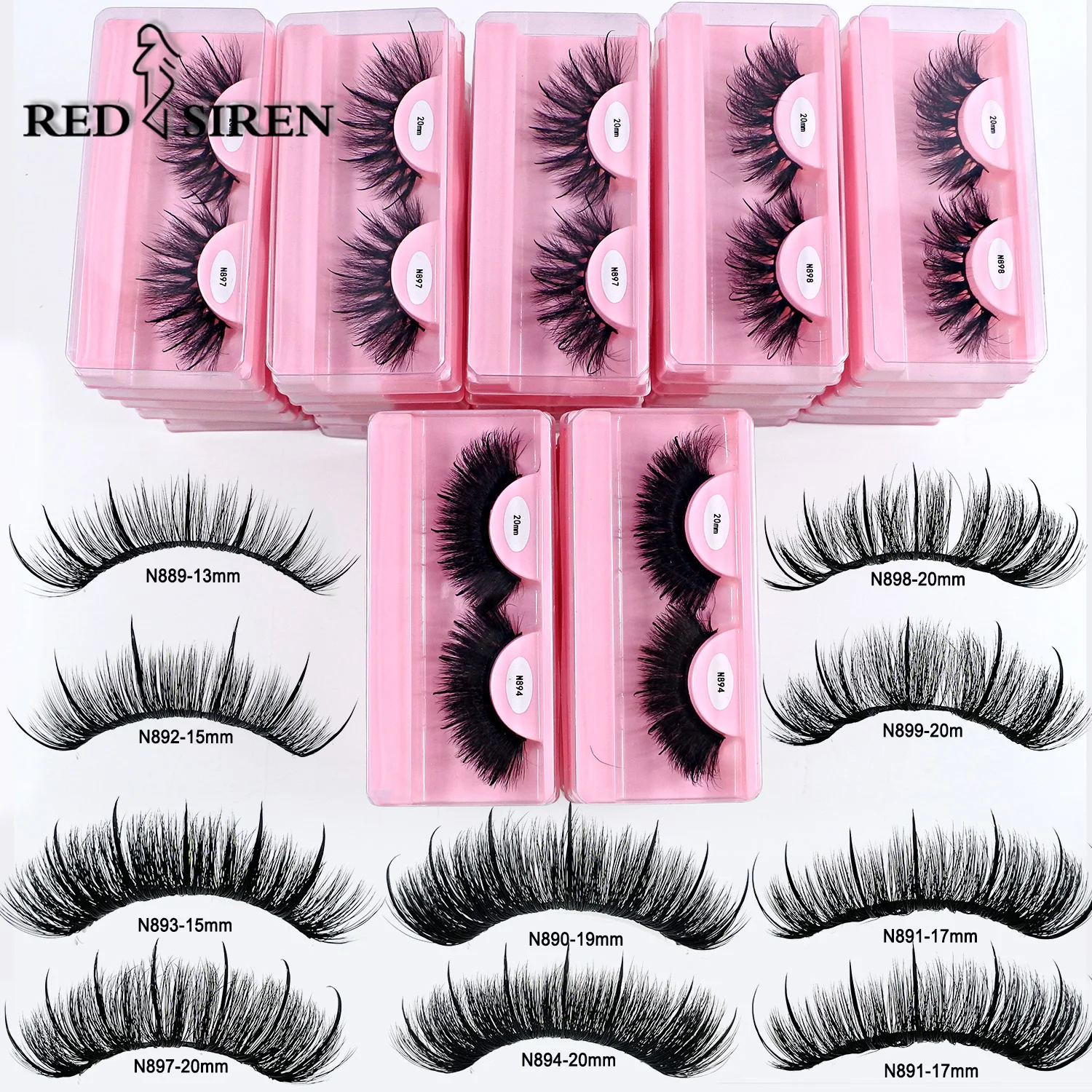 5/10/30/50 Pairs Spikes Faux Mink Lashes Wholesale Fluffy Thick Wispy ...