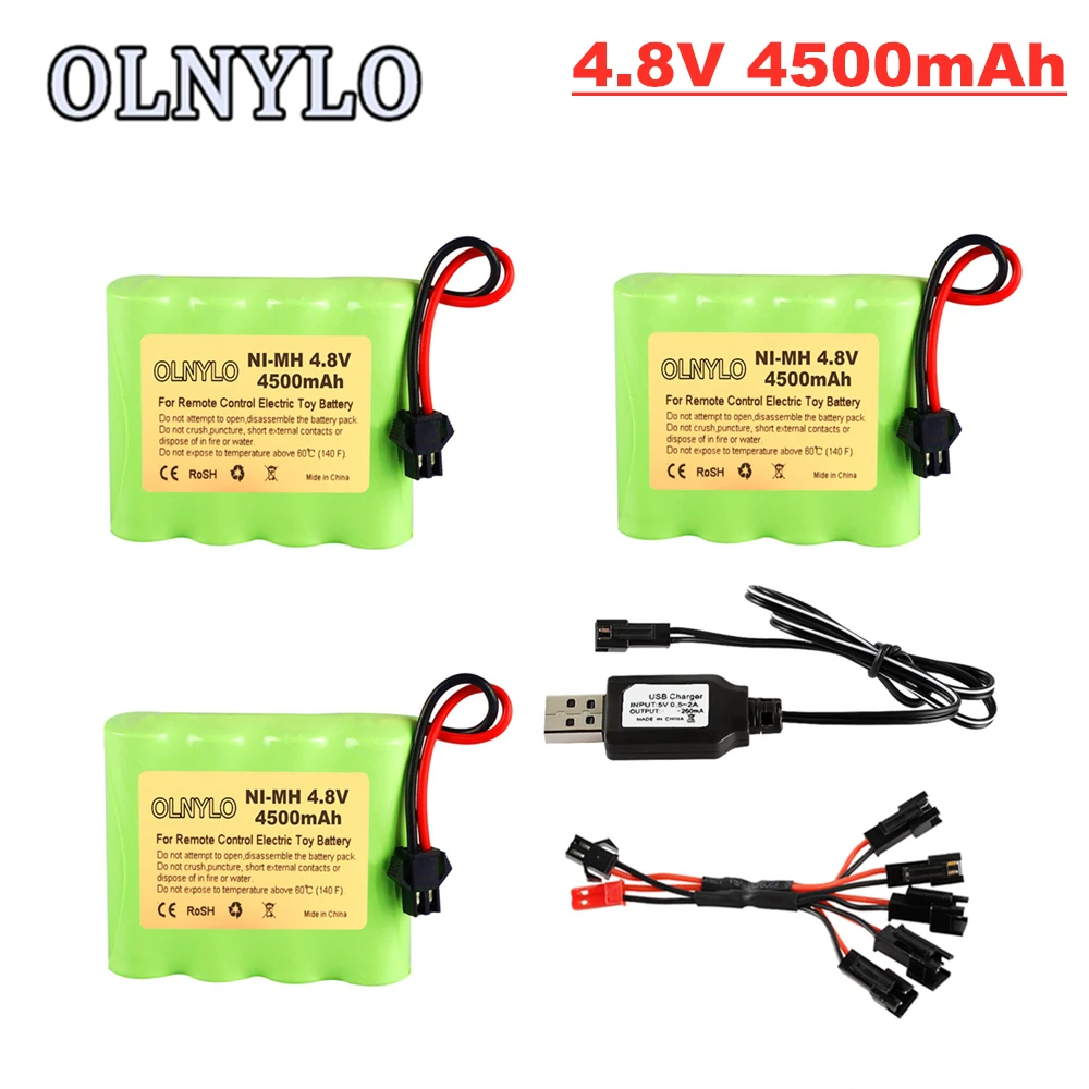 4.8v 4500mah NiMH Battery For Rc toys Cars Tanks Robots Boats Guns AA 4 ...