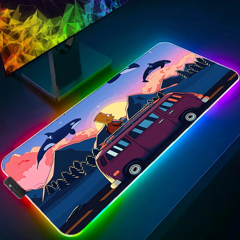 RGB Anime Large Mousepad Kawaii The S-Simpsons Anime Laptop Office ...