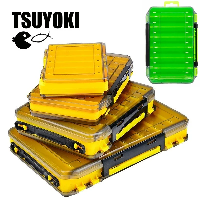 TSUYOKI Large Storage Fishing Tackle Lure Boxes Large, Double Sided ...