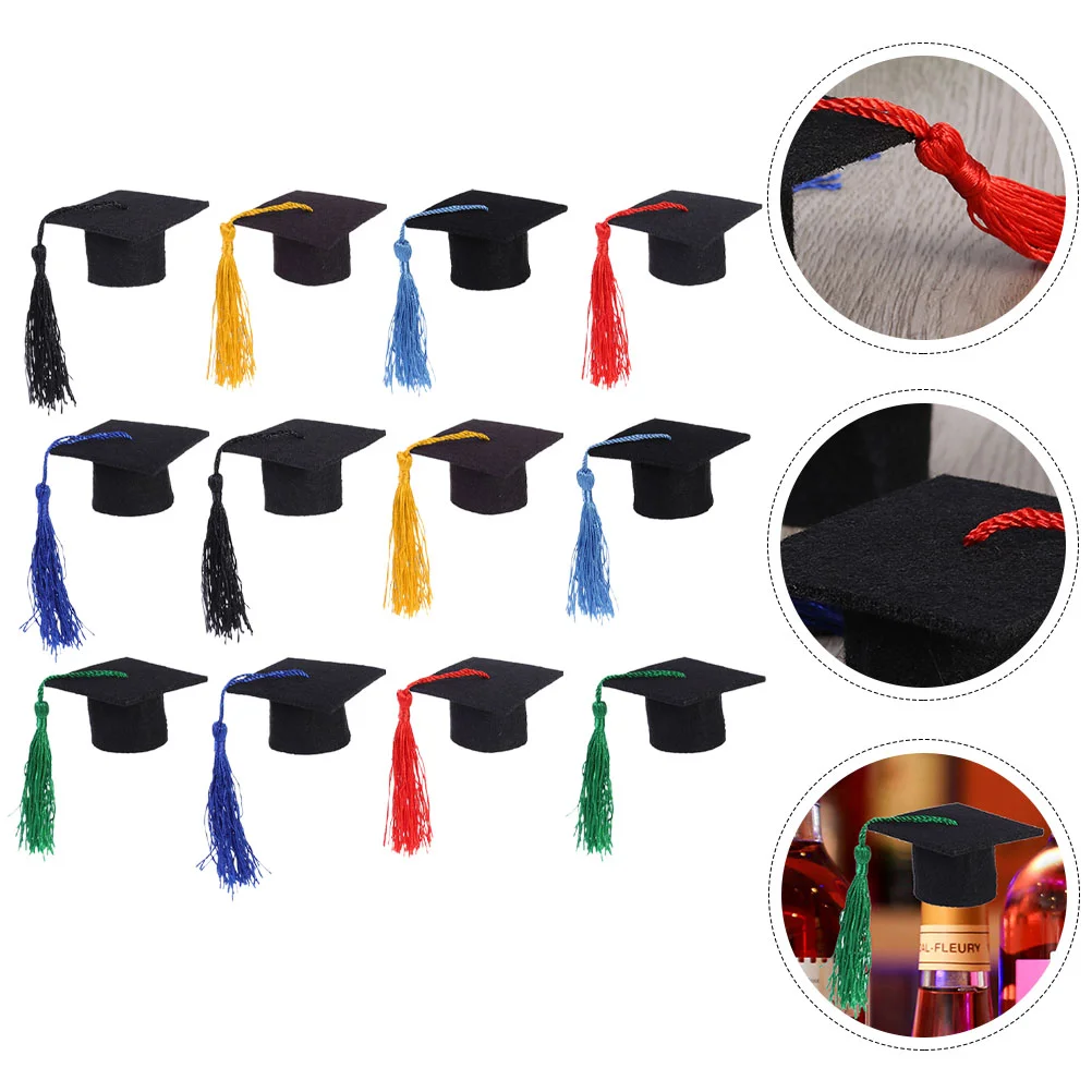 12Pcs-Mini-Graduation-Caps-2023-Graduate-Ornament-Topper-Caps-Beverage ...