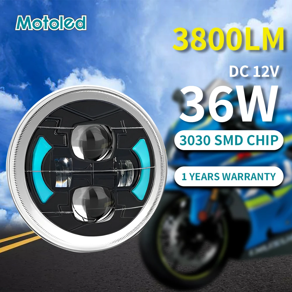 Motoled-6-Inch-LED-Light-Bulbs-Motorcycle-High-Low-Beam-DRL-Headlight ...