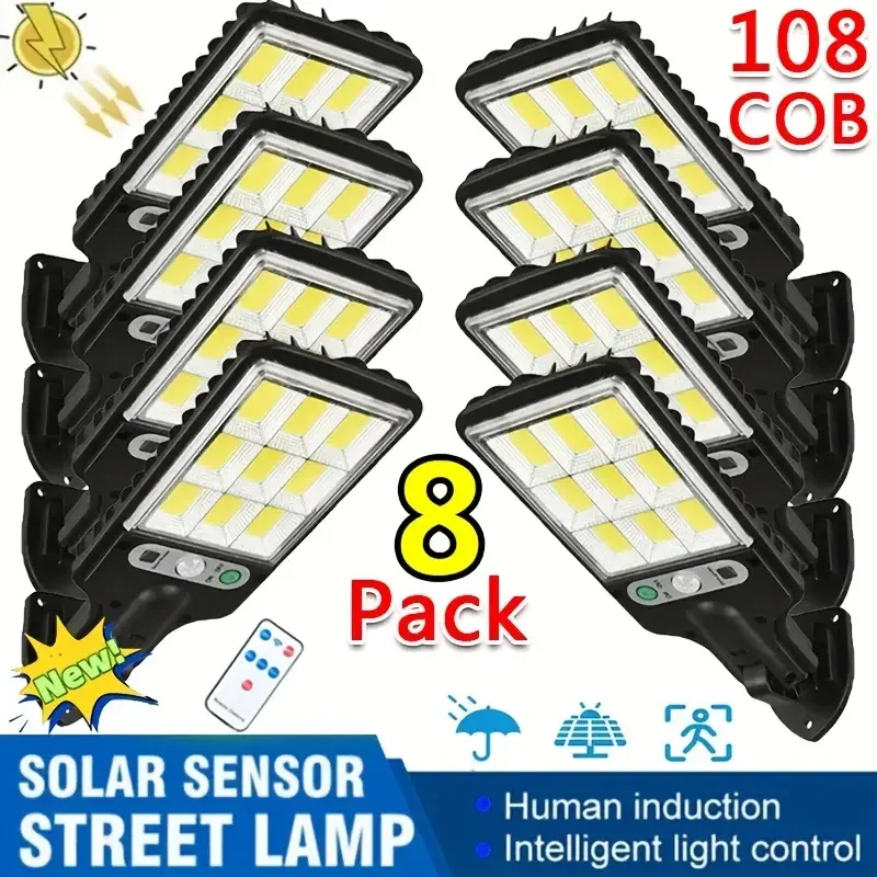 108COB-Solar-Lamp-Outdoor-With-Remote-Control-Waterproof-3-Modes-Motion ...