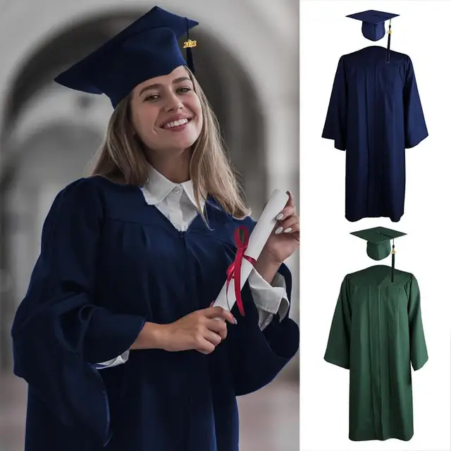 Blue Graduation Cap And Gown