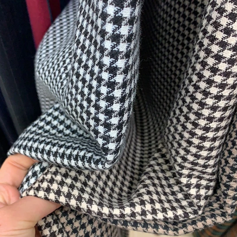 Tkanina wełniana marka Fashion Design jesienno zimowa spódnica od garnituru ciepła odporna na ...