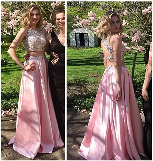 Angel-vestido-de-baile-rosa-com-be-roupa-brilhante-de-gola-alta-formal ...