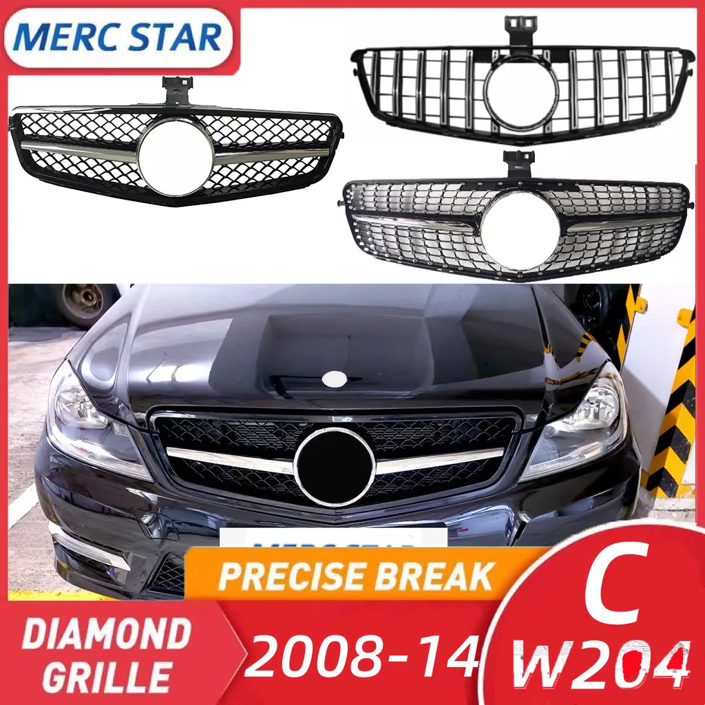 Perfect Match Front Bumper Grille Hood Grill For 2007-2014 C-Class W204 ...