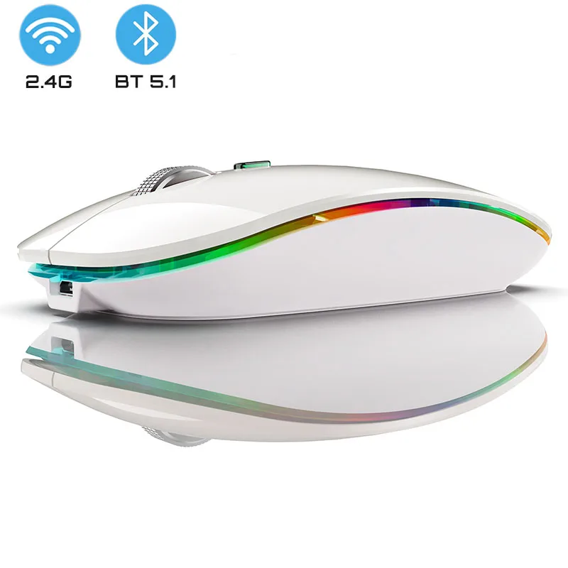 RGB-2-4G-Bluetooth-Wireless-Mouse-Backlight-Jiggler-Mouse-Rechargeable ...