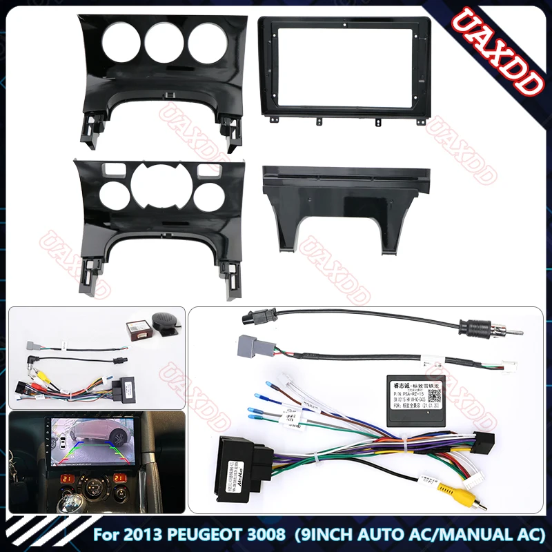 For Peugeot 2013- 3008 9INCH AUTO AC/MANUAL AC Car Radio Android Stereo ...
