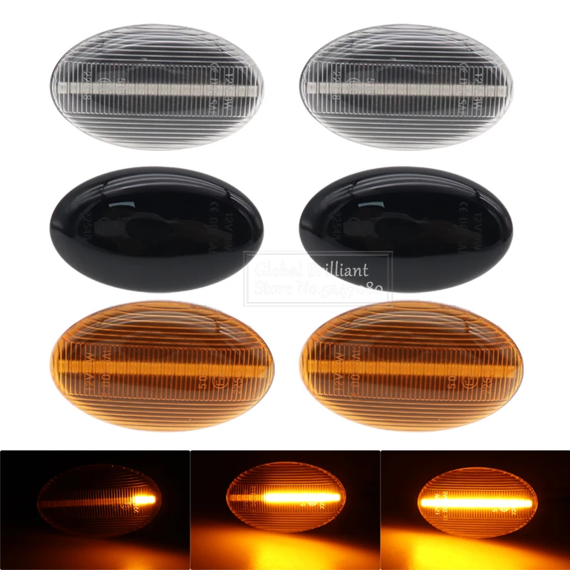 2pcs Led Dynamic Side Marker Lights Turn Signal Light Lamp Side ...