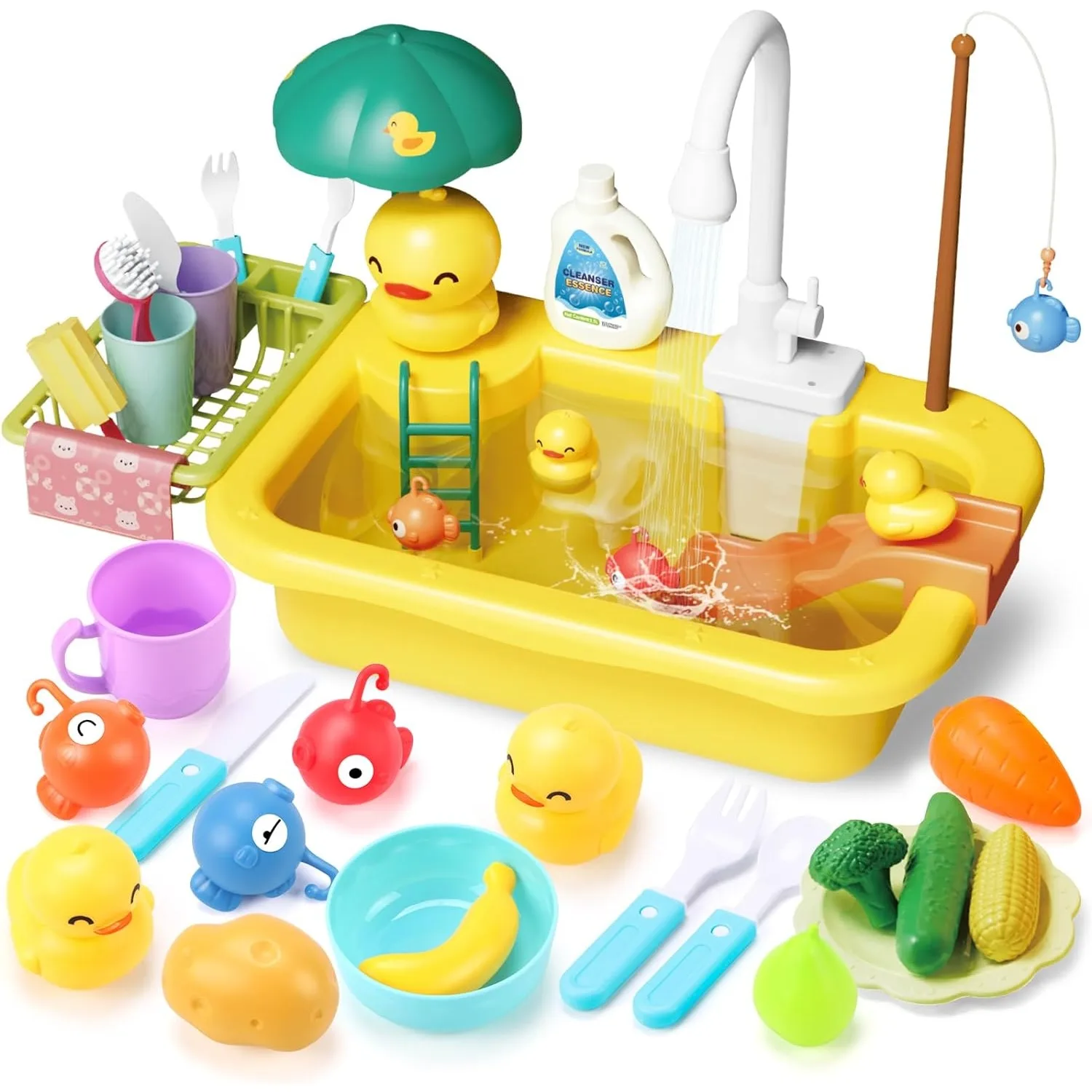 Play-Sink-with-Running-Water-Kitchen-Sink-Toys-Electric-Faucet-Play ...