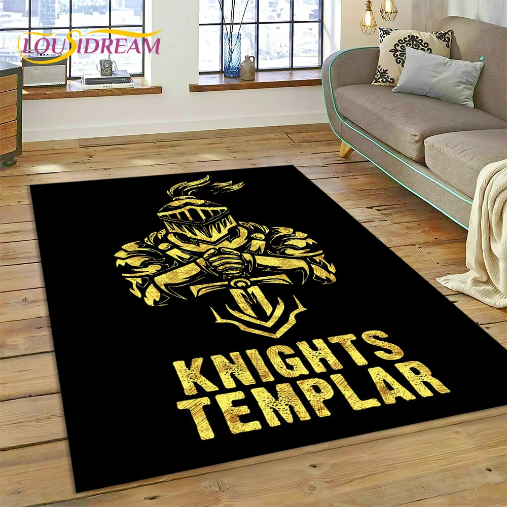 Cartoon-3D-Crusaders-Templar-Black-Knight-Carpet-Rug-for-Home-Living ...